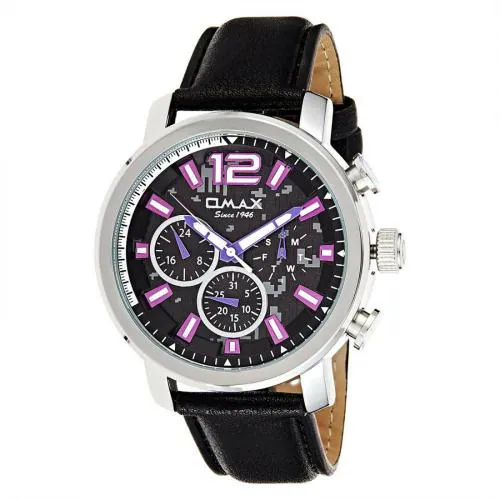 Buy OMAX Chronograph Black Watch Black Dial With Black Strap for Men ...