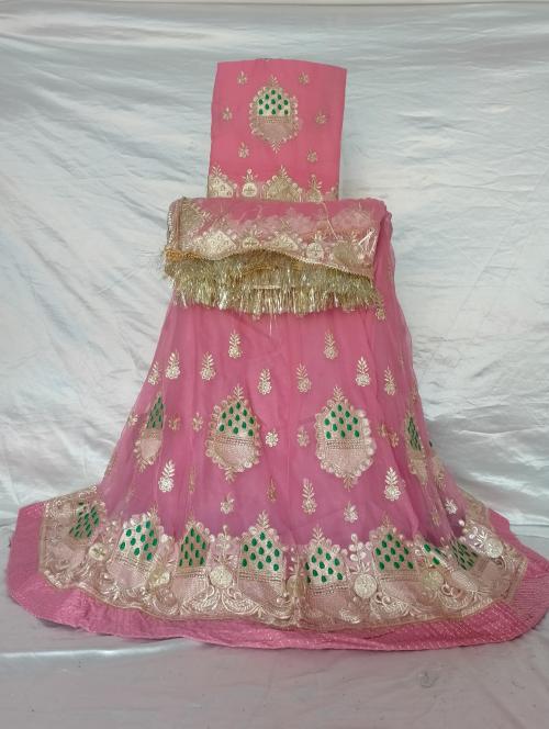 Buy SHIVDEVANSHI Pink Embroidered Georgette Rajasthani Poshak Women ...