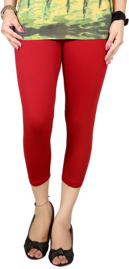 Buy Q-Rious Women Maroon Solid Single Capris Online at Best Prices in ...