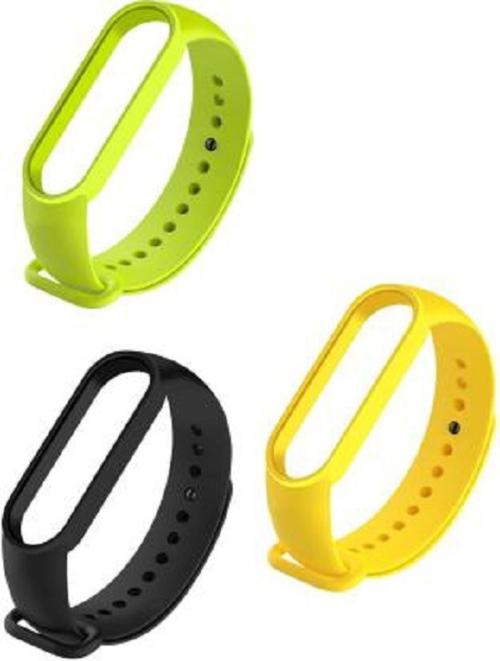Buy Askovid Black, Green And Yellow Replacement Smart Band Strap Pack ...