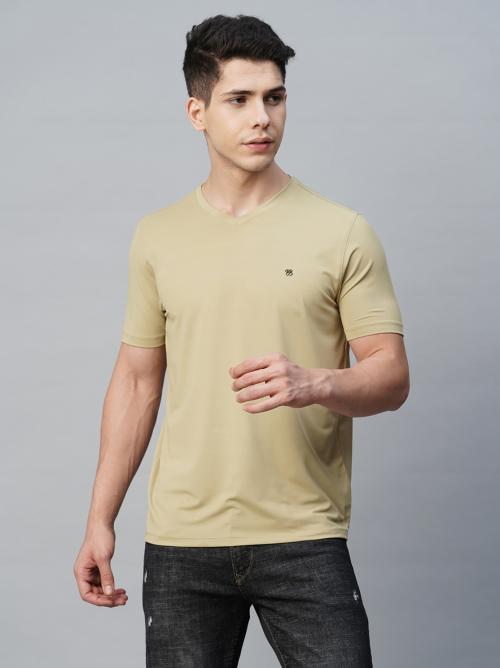 Buy Blue Buddha Men's Olive Regular Fit Solid Round Neck T-Shirt-230200049 Online at Best Prices ...