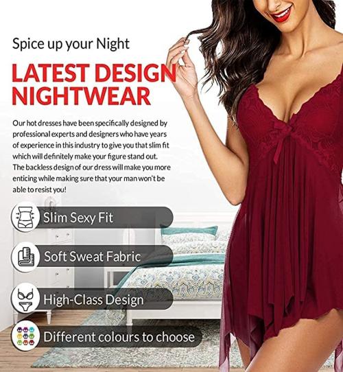 Buy Drift Outfit Women's Net Solid Midi Babydoll Nightwear (SU-0003, Black, L) Online at Best ...