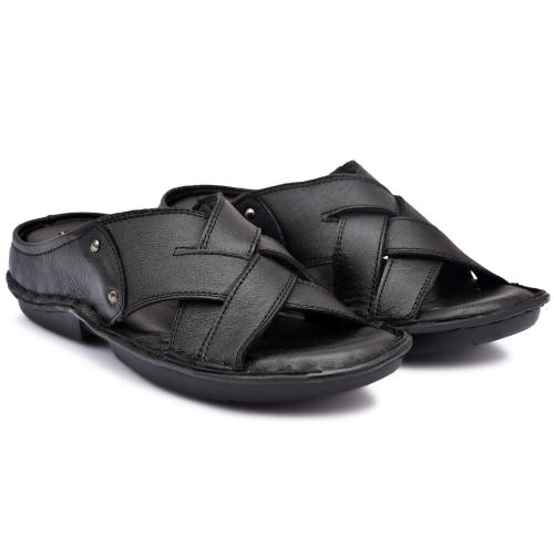 Buy OBUCA -MAKE YOUR OWN CLASS Genuine Leather Sandal / Slipper For Men_UK 8_Black Online at ...