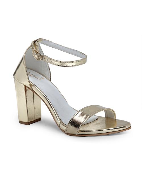 Buy Misto Women Gold Block Heels Online at Best Prices in India - JioMart.