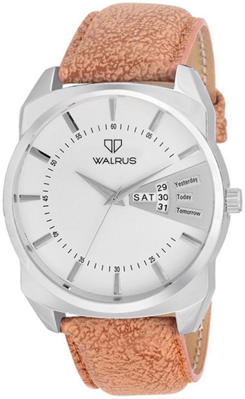 Buy Walrus Analog White Dial Brown Strap Watch For Men Online at Best ...