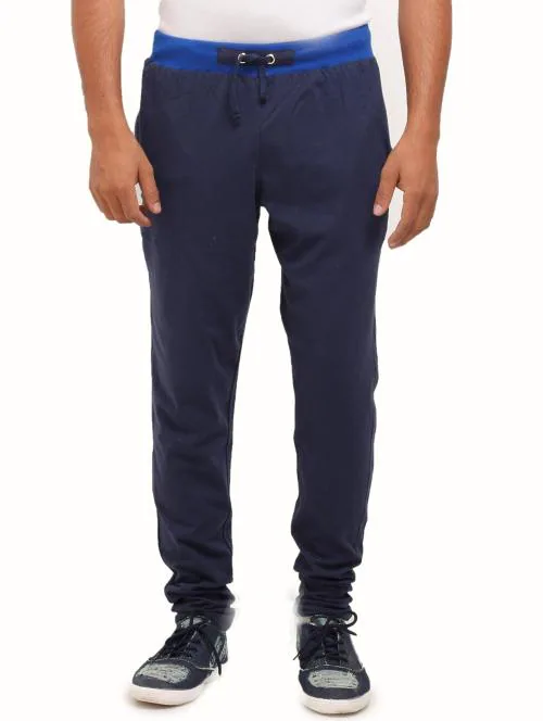 Buy Vego Men Inkblue, Royal Cotton Zipper Track Pant Online at Best ...