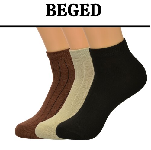 Buy BEGED Men's Cotton Terry Ankle Socks, Pack of 3 Online at Best ...