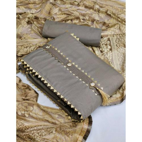 Buy GURHAL Embroidered Cotton Unstitched Dress Material Grey Online at ...