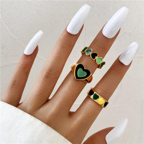 Buy Jewels Galaxy Jewellery For Women Green Gold Plated Hearts inspired Contemporary Stackable ...