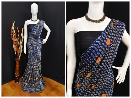 Buy Anand Women Multicolor3 Self Design Pattern Georgette Single Saree ...