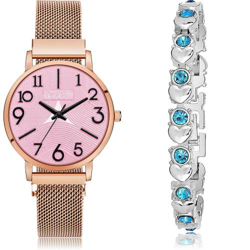 Buy GROOT Contemporary Royal Magnet Chain And Bracelet Rose Gold And ...