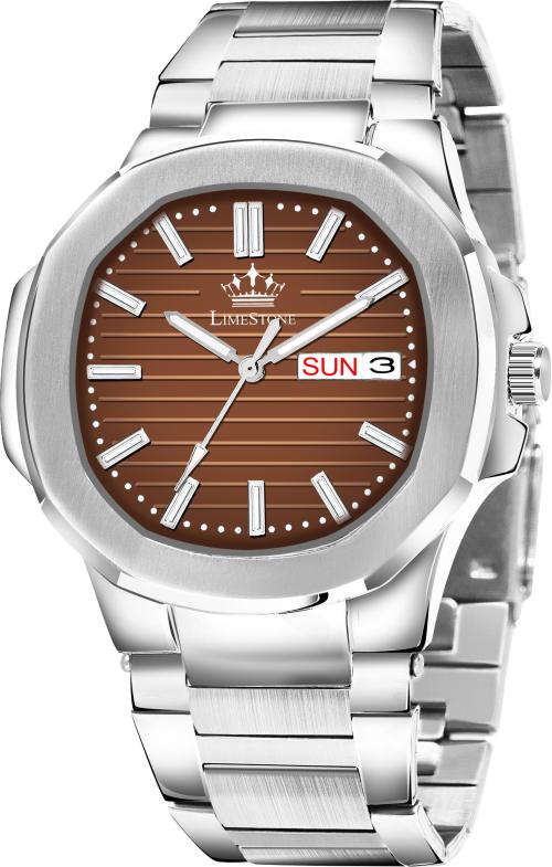 Buy LIMESTONE Day and Date Functioning Nauti lus Series Luxury Watch ...