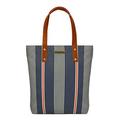 Buy DailyObjects Womens Multicolor Tote Bag (Red-Whit-Pin-Stri-Dob-Tot ...