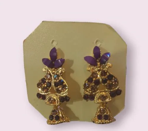 Buy Oviya Copper Gold Plated Ruby Earrings For Women & Girls Online at ...