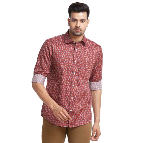 Buy COLORPLUS Men Medium Red Formal Shirt Online at Best Prices in ...