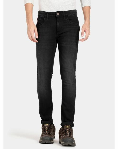 Buy LLAK Men Black Washed Denim Blend Jeans Size 28 Online at Best ...