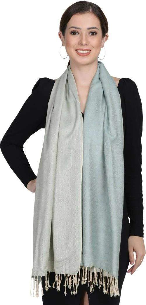 Buy Cashmere Craft Pure Viscose Solid Contrast Pastel Color Scarf ...