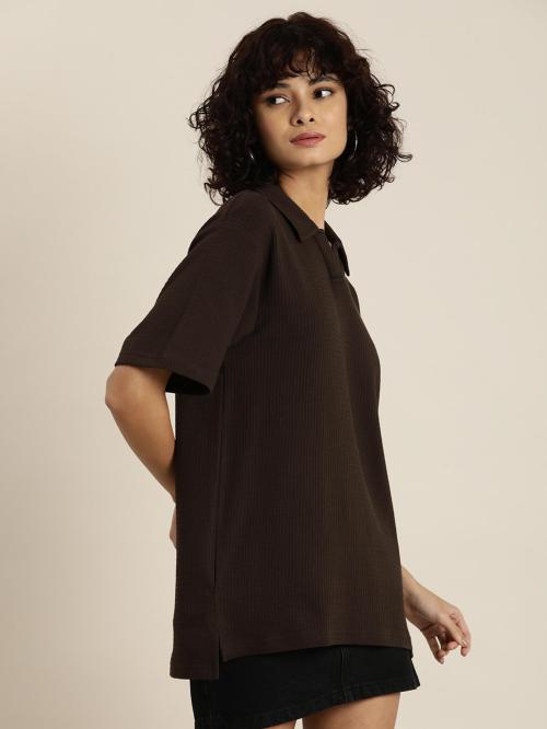 Buy Dillinger Brown Solid Oversized Polo T-shirt Online at Best Prices in India - JioMart.