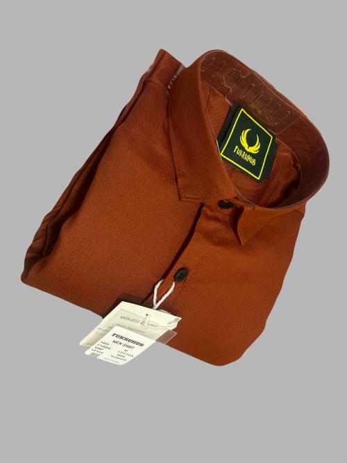 Buy TMF THE MEERU FASHION Men Solid Casual Brown Shirt Online at Best ...