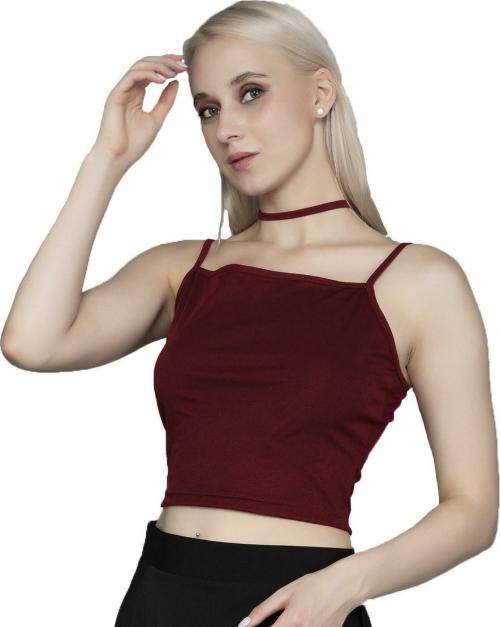 Buy AD2CART_Women Lycra Blend Maroon Top_XXL Online at Best Prices in ...