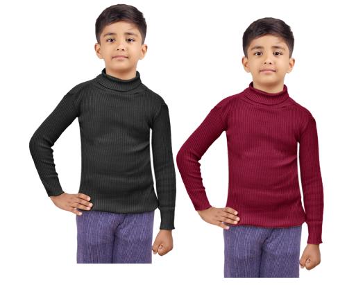 Buy IndiWeaves Boys Wool Warm High Neck Skivvy for Winter (Pack of 2 ...