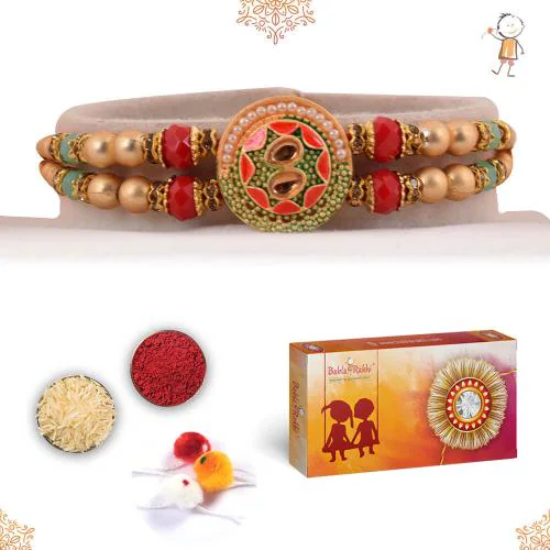 Buy BABLA RAKHI Beautiful Rangoli Beads Rakhi Online at Best Prices in ...