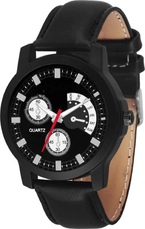 Buy KU Analog Black Dial Black Strap Watch For Men Online at Best ...