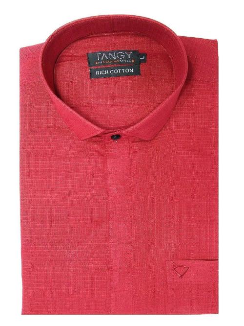 Buy TANGY Mens Red Casual Shirt, size 39 Online at Best Prices in India ...