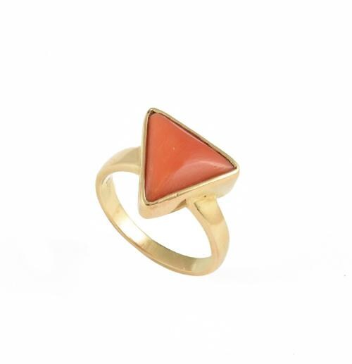 Buy Jaipur Gemstone- Natural Red Munga/Coral Stone gold Plated( Copper ...