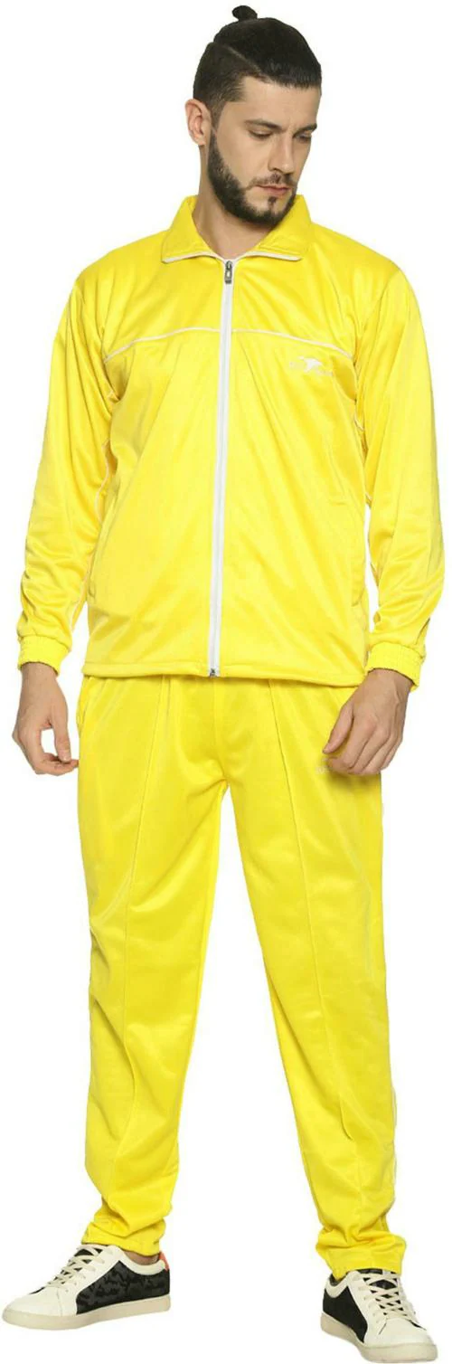 Buy HPS Sports Men Yellow Polyester Solid Tracksuit (S) Online at Best ...