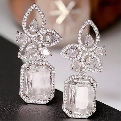 Buy TREND CREATION Rhodium Plated American Diamond Cubic Zirconia ...