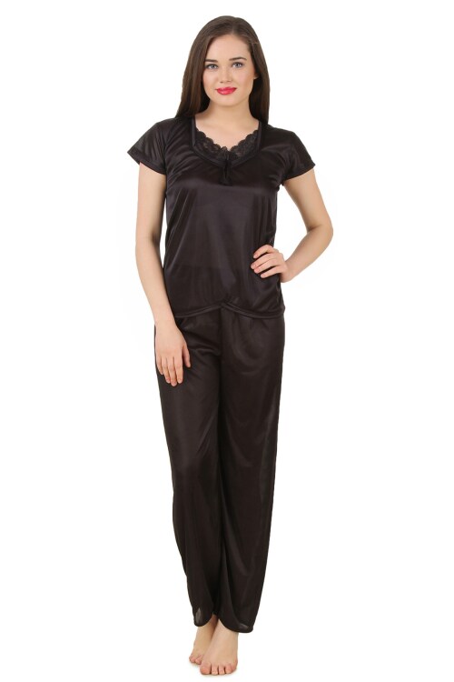 Buy Fasense Women Satin Nightwear Night Suits Top and Pyjama Set SR013 ...