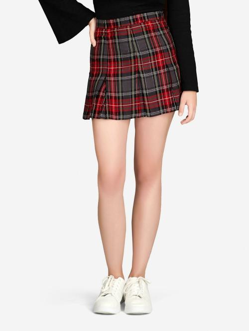 Buy VASTRADO Women Red Pure Cotton Checked Skirt Online at Best Prices ...