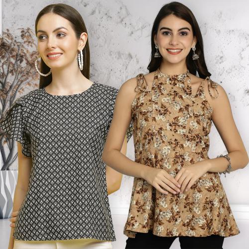 Buy Poshyaa Premium Trendy Tops & Tunics For Women - Pack of 2 Online ...