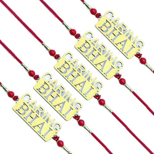 Buy Generic Rakshabandhan Metal Caring Bro Pendant Rakhi Set (Pack of 5 ...