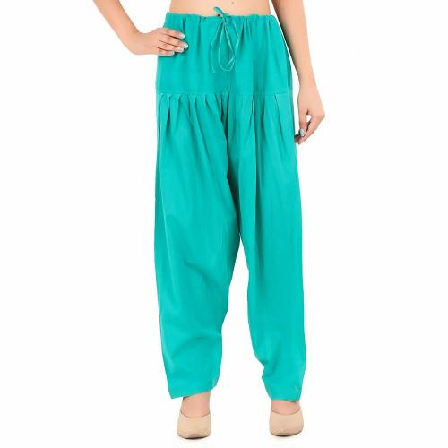 Buy Co Colors Women Rama Green Solid Pure Cotton Salwar Online at Best ...