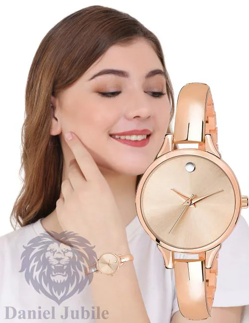 Buy Daniel Jubile Rose Gold Dial Bangles Studded Analog Watch For Women Online at Best Prices in ...