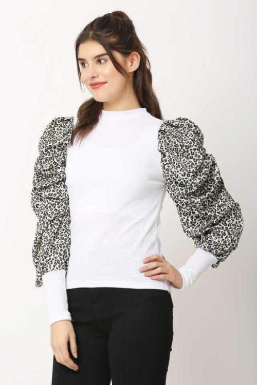 Buy CF CREATIVE Women White Cotton Blend Tops (M) Online at Best Prices ...