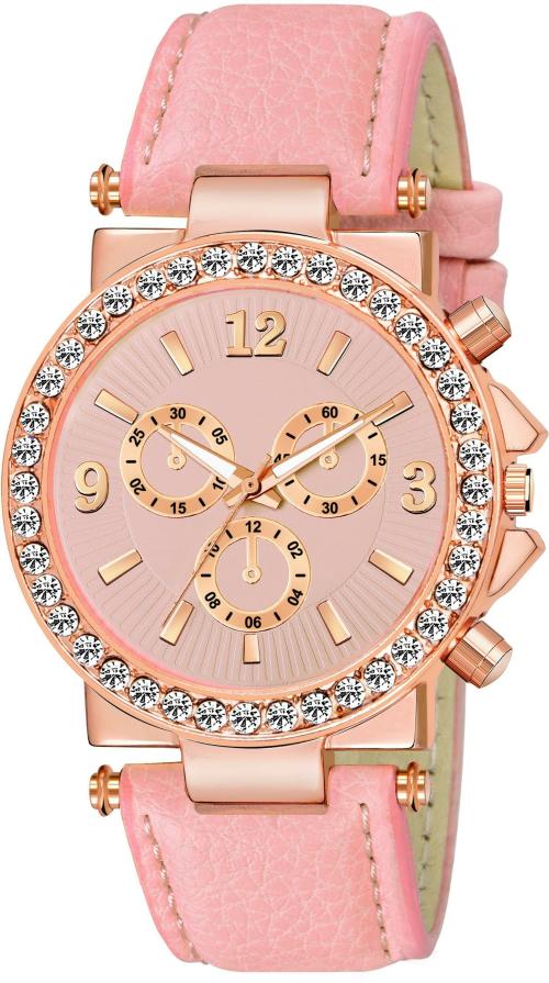 Buy Crab Analog Rose Gold Dial Peach Strap Watch For Girls Online at ...