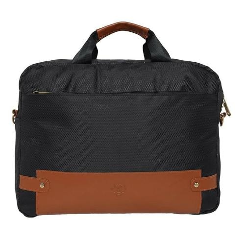 Buy THE MESSY CORNER Black Synthetic Leather Solid Men Laptop Bag ...