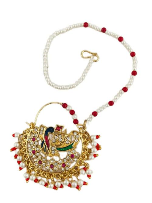 Buy The Opal Factory Women Gold Plated Metal Traditional Rajasthani Medium Nath without Piercing ...