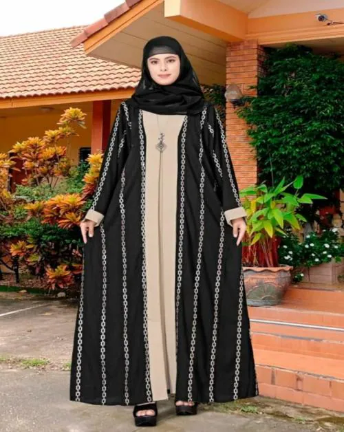 Buy AMBAJI FASHION Crepe Solid Burqa With Hijab (Black) Online at Best ...