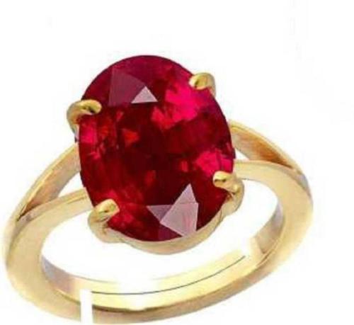 Buy Chopra Gems & Jewellery Gold Plated Brass Ruby Manik Ring (Men ...