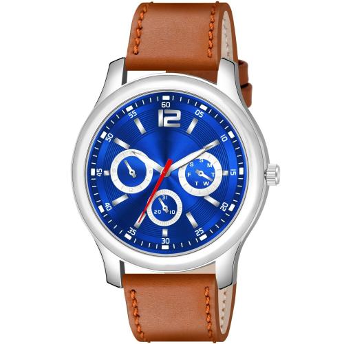 Buy KIROH Blue Dial Stylish Leather Strep Analog Watch For Men and Boy ...