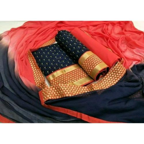 Buy GURHAL Embroidered Cotton Unstitched Dress Material Pink Online at ...