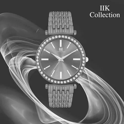 Buy IIK COLLECTION Black Dial Black Stainless Steel Watch for Women ...