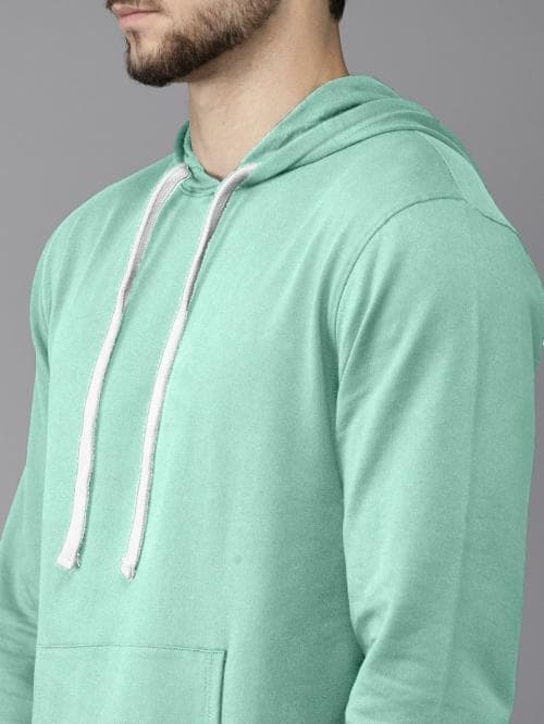 Buy INDO FABRIZIO Men Full Sleeve Solid Hooded Sweatshirt-LIGHT CYAN ...