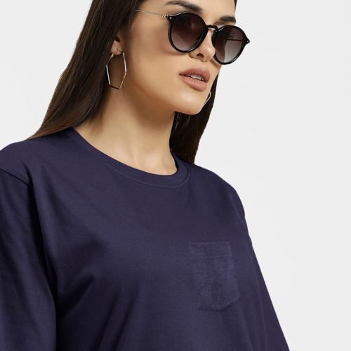 Buy Rad Prix Women Navy Solid Crew Neck T- Shirts Online at Best Prices in India - JioMart.