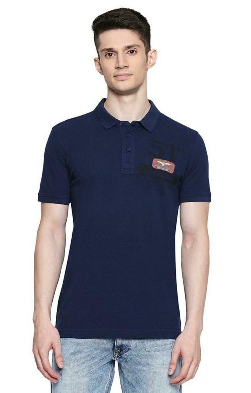 Buy Spykar Blue Cotton Slim Fit T-shirt For Men Online at Best Prices ...