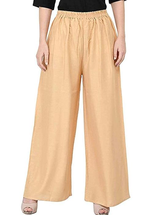 Buy HAMH Women's Regular Plain Wide Palazo Set for Girls |Solid/Plain ...